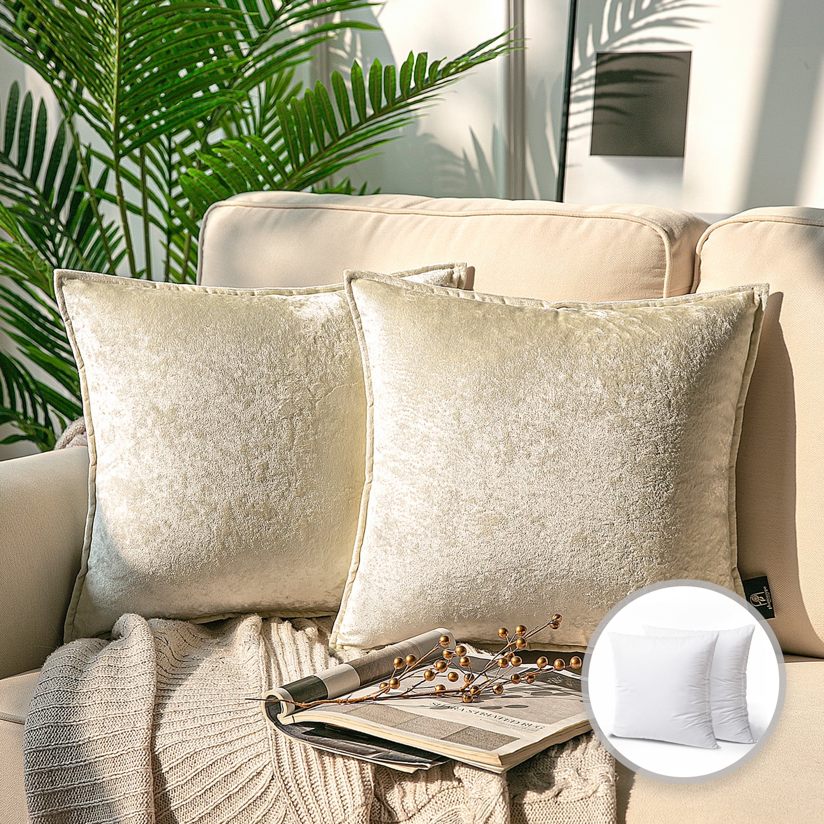 Phantoscope Shiny Crushed Velvet with Trim Series Decorative Throw ...