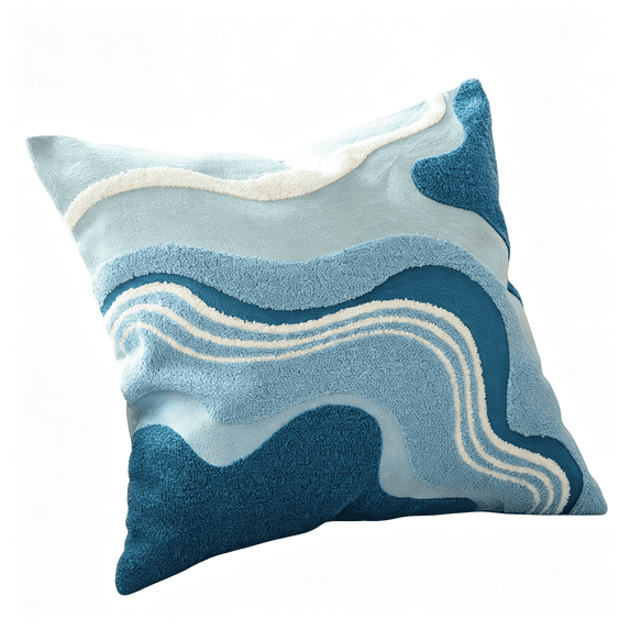 Phantoscope Tufted Wave Pattern Decorative Throw Pillow with Insert ...