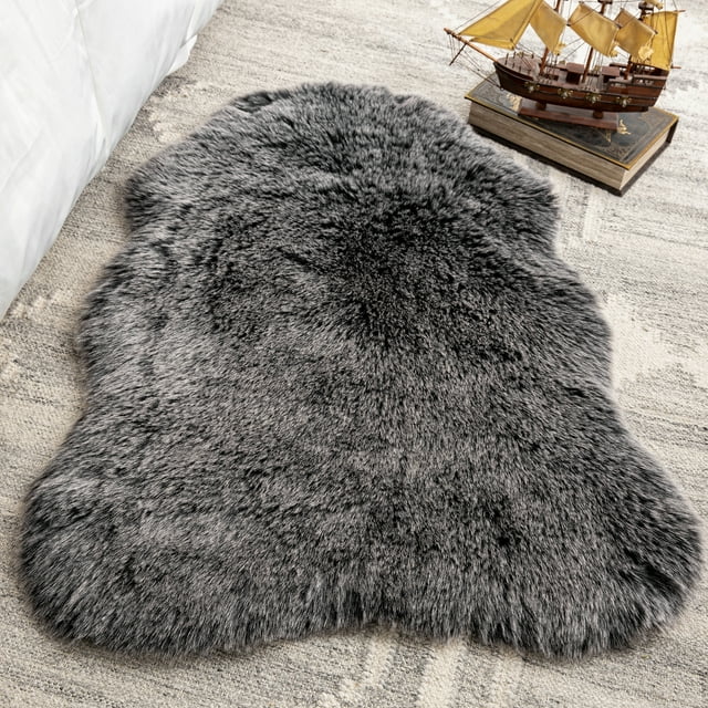Phantoscope Ultra Soft Faux Fox Fur Series Decorative Indoor Area Rug 2 ...