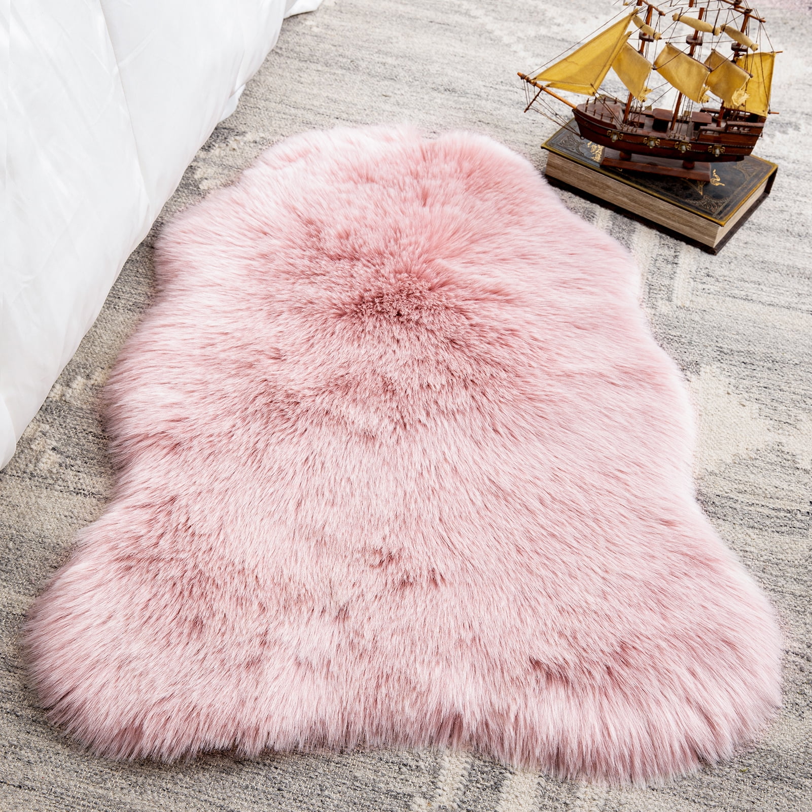 Phantoscope Ultra Soft Faux Fox Fur Series Decorative Indoor Area Rug 2 ...