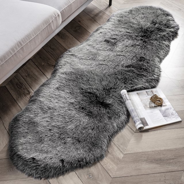 Phantoscope Ultra Soft Faux Fox Fur Series Decorative Indoor Area Rug 2 ...