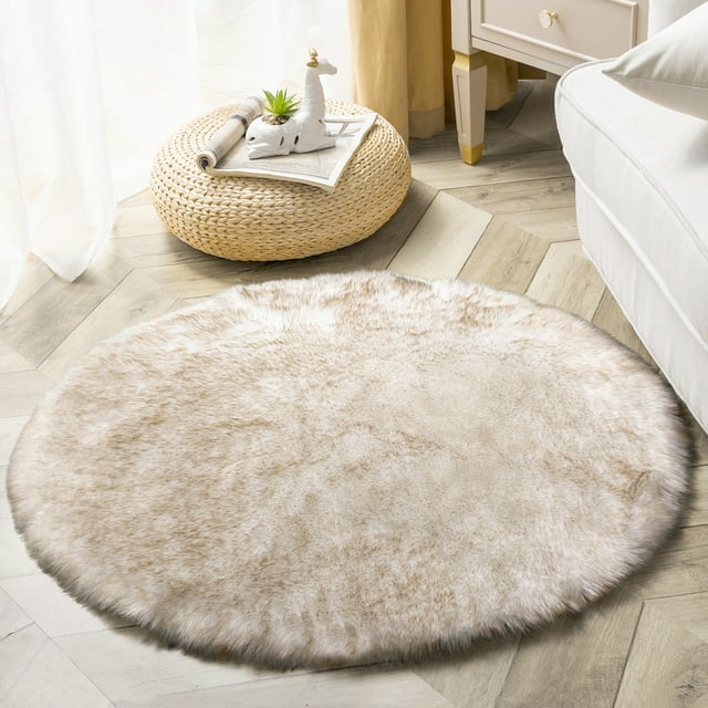 Phantoscope Ultra Soft Faux Fox Fur Series Decorative Indoor Area Rug 3 ...