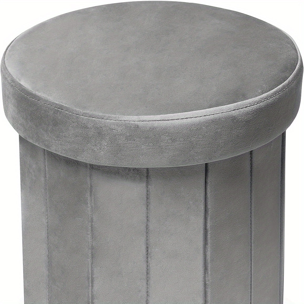 Phantoscope Velvet Folding Storage Ottoman, Round 15-Inch, Multipurpose ...