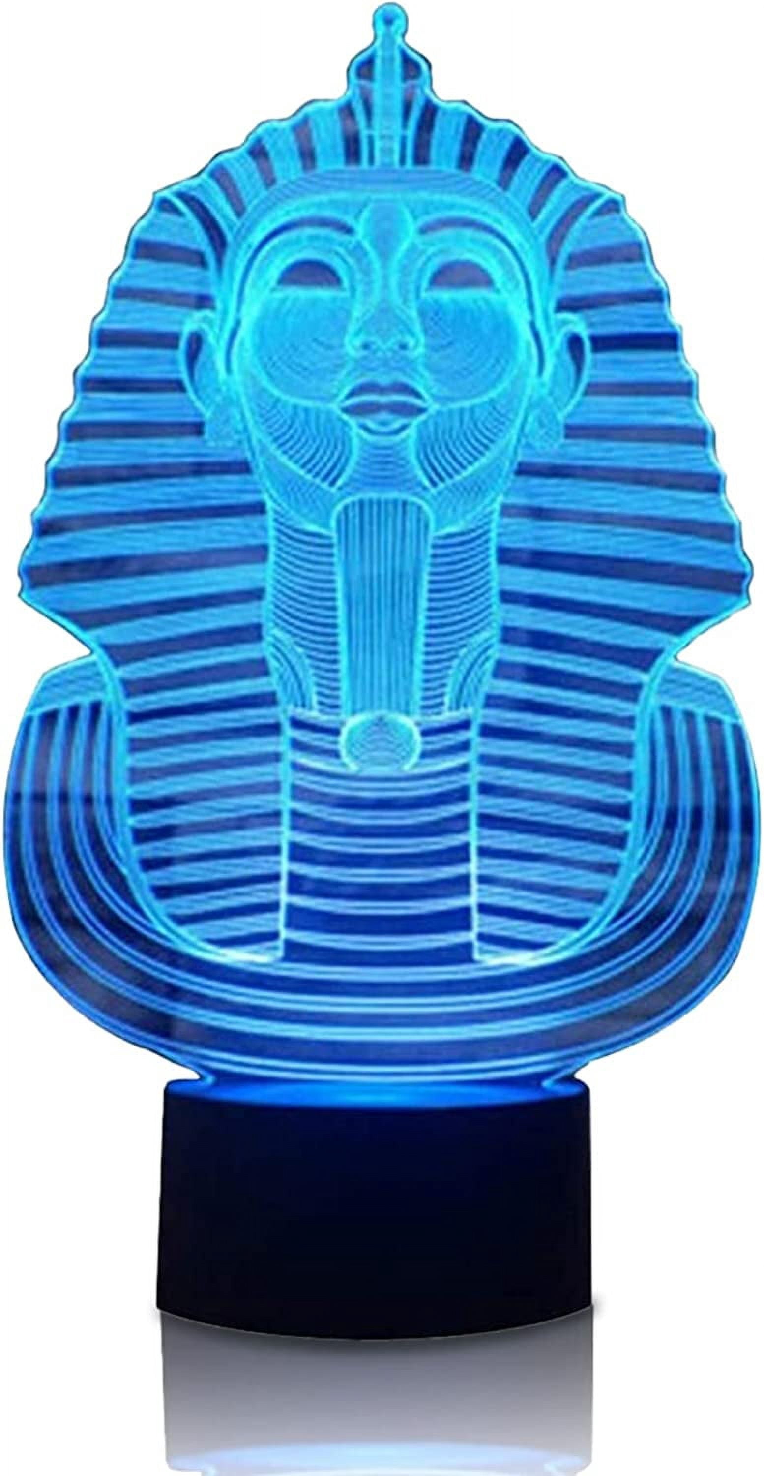 Pharaoh 3D Night Light Lamp - Optical Illusion Lamps Egyptian Decor LED ...