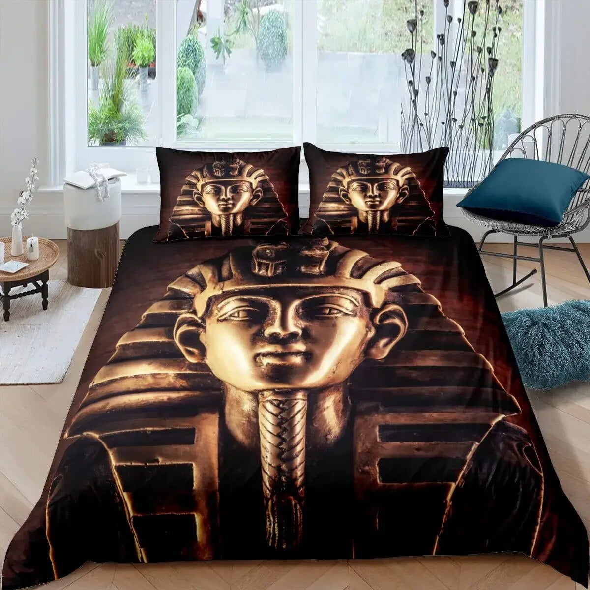 Pharaoh Duvet Cover Ancient Egypt Tribe Comforter Cover Set for Boys ...