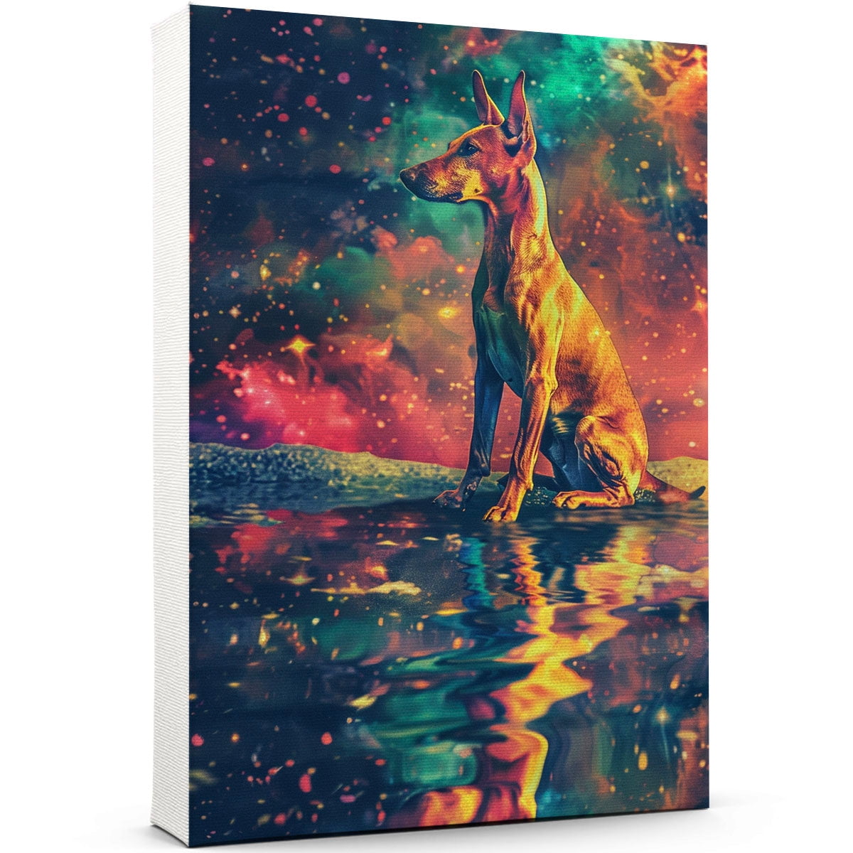Pharaoh Hound Dog Art Starry Night-Inspired - Contemporary Abstract ...