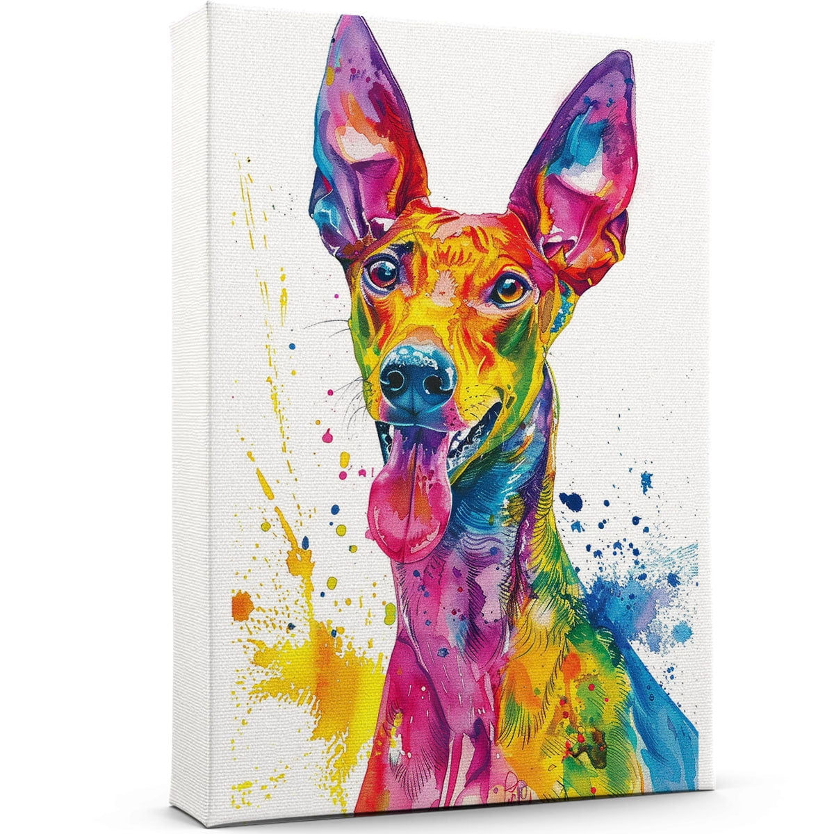 Pharaoh Hound Dog Canvas Wall Art Prints,Watercolor Dog Art Canvas ...