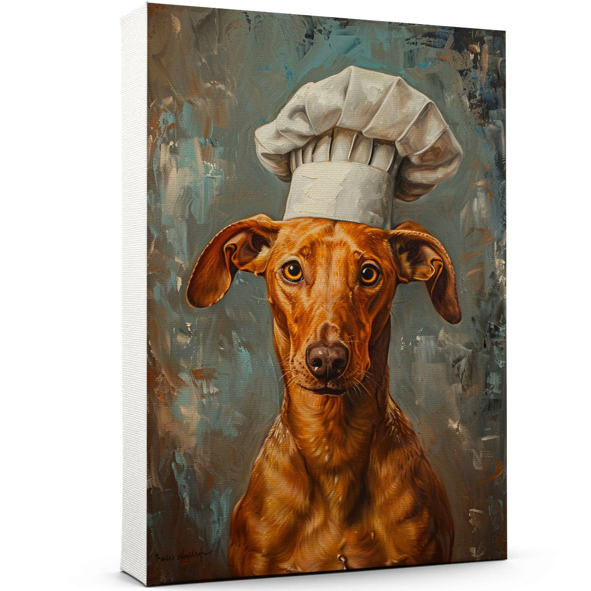 Pharaoh Hound Dog Chef Poster, Pharaoh Hound Dog Cooking Food Canvas ...