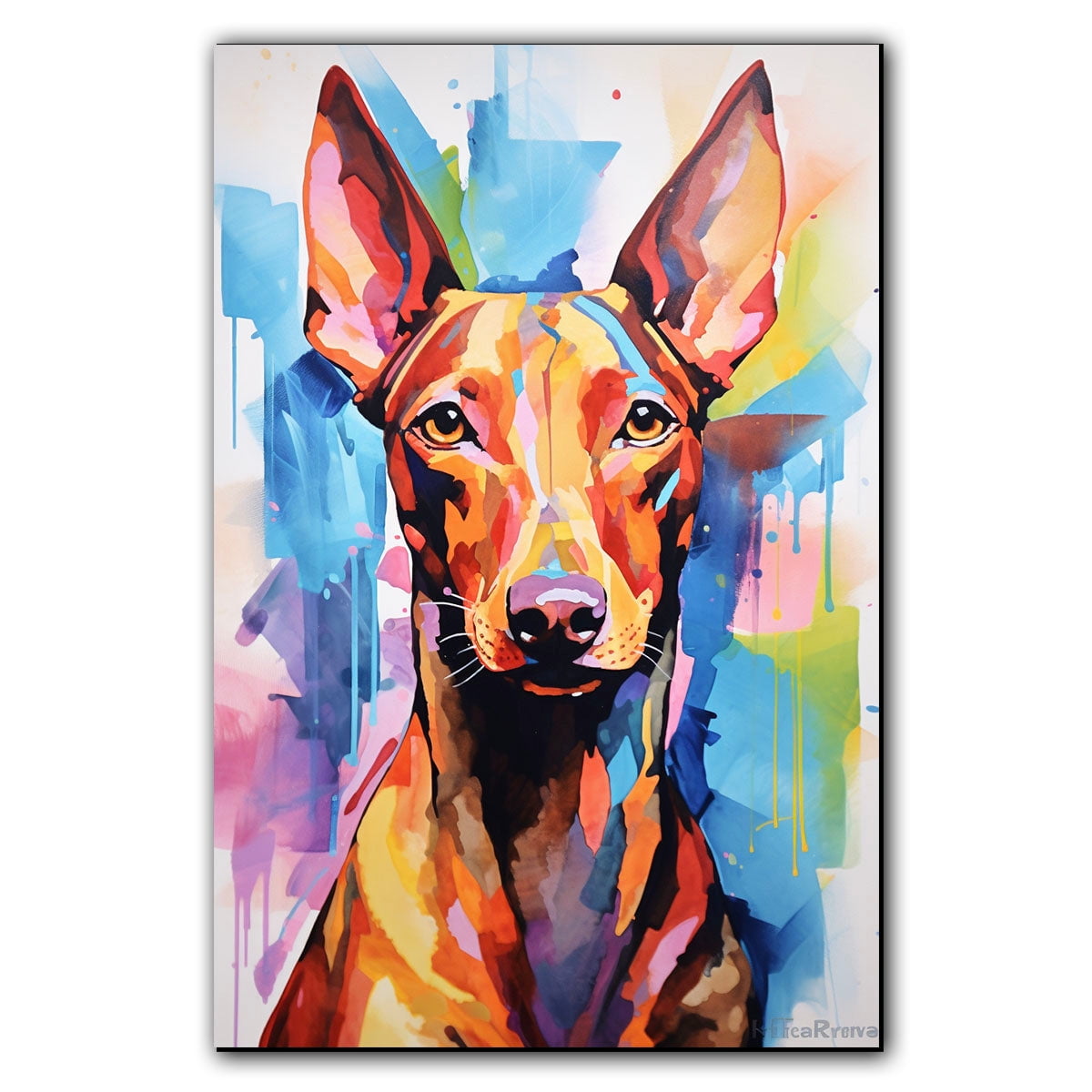 Pharaoh Hound Dog Gift - Art Bedroom - Graffiti Dog Wall Art For Living ...