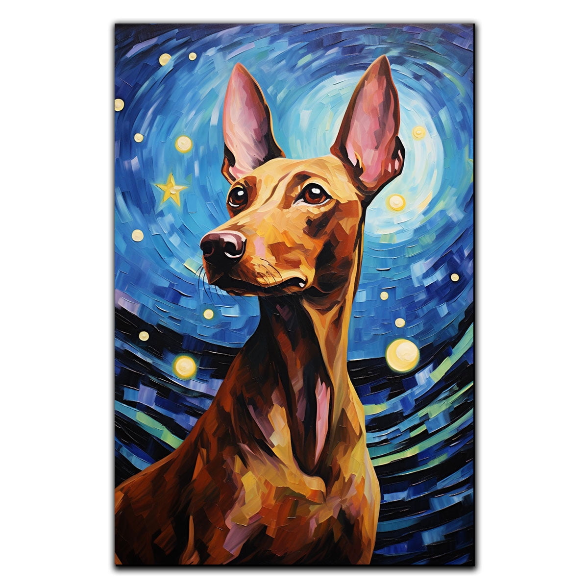 Pharaoh Hound Dog Picture Wall Decor Abstract Animal Starry Night ...