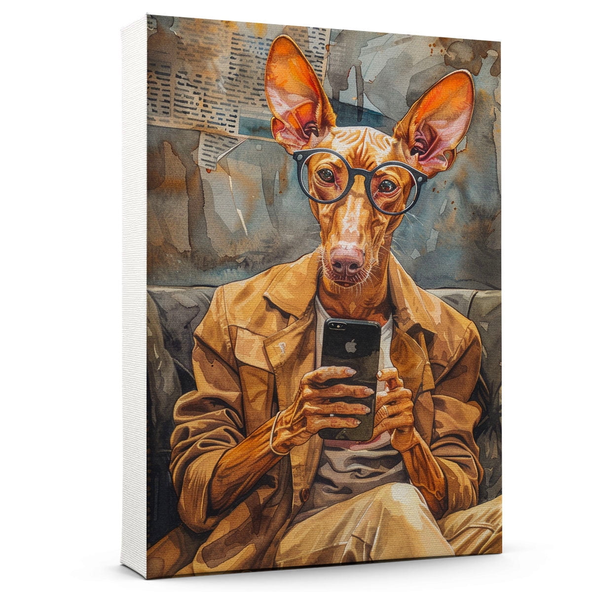 Pharaoh Hound Dog Siting On Toilet Poster Unframe, Pharaoh Hound Dog ...