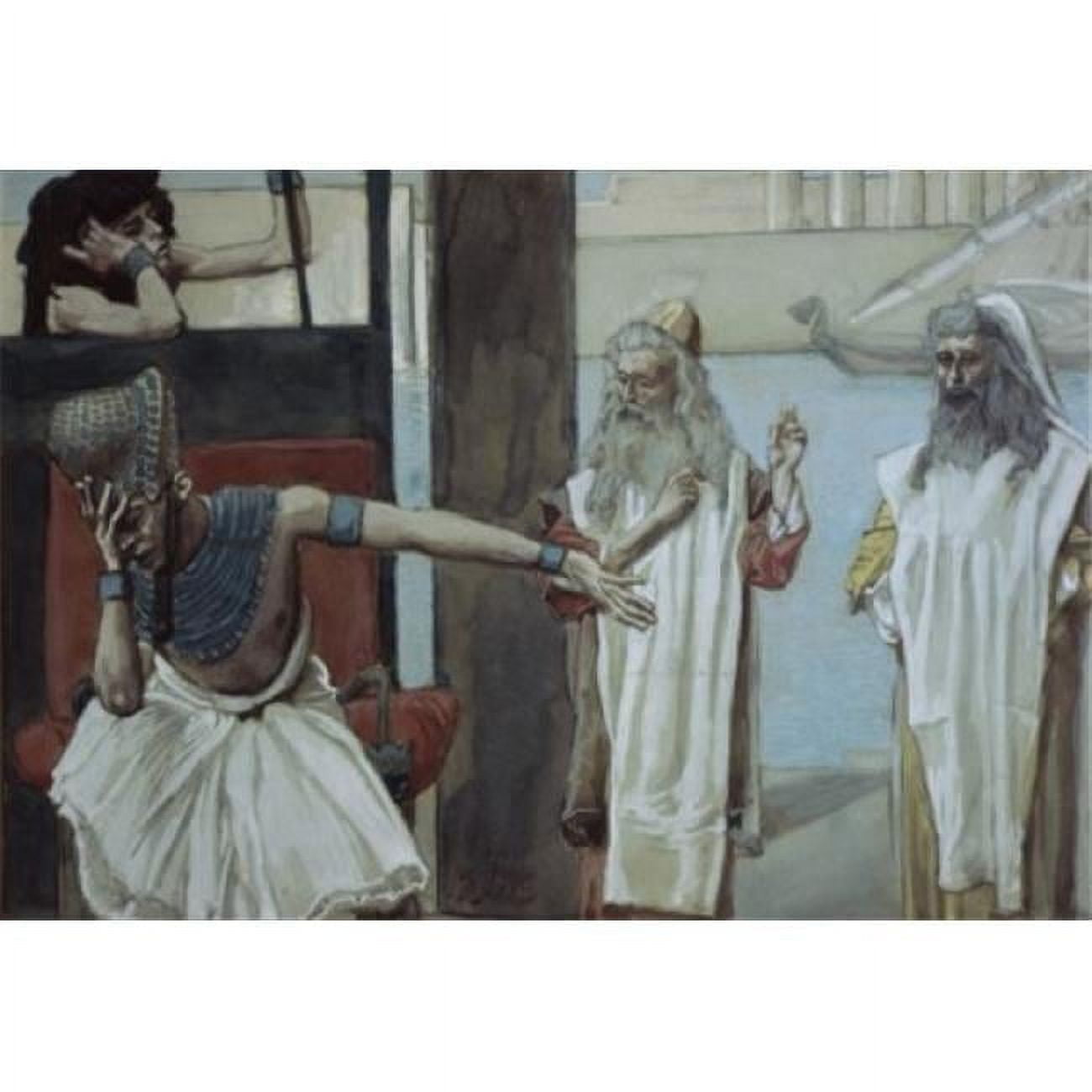 Pharaoh Sueth to Moses James Tissot 1836-1902 French Jewish Museum New York Poster Print - 18 x ...
