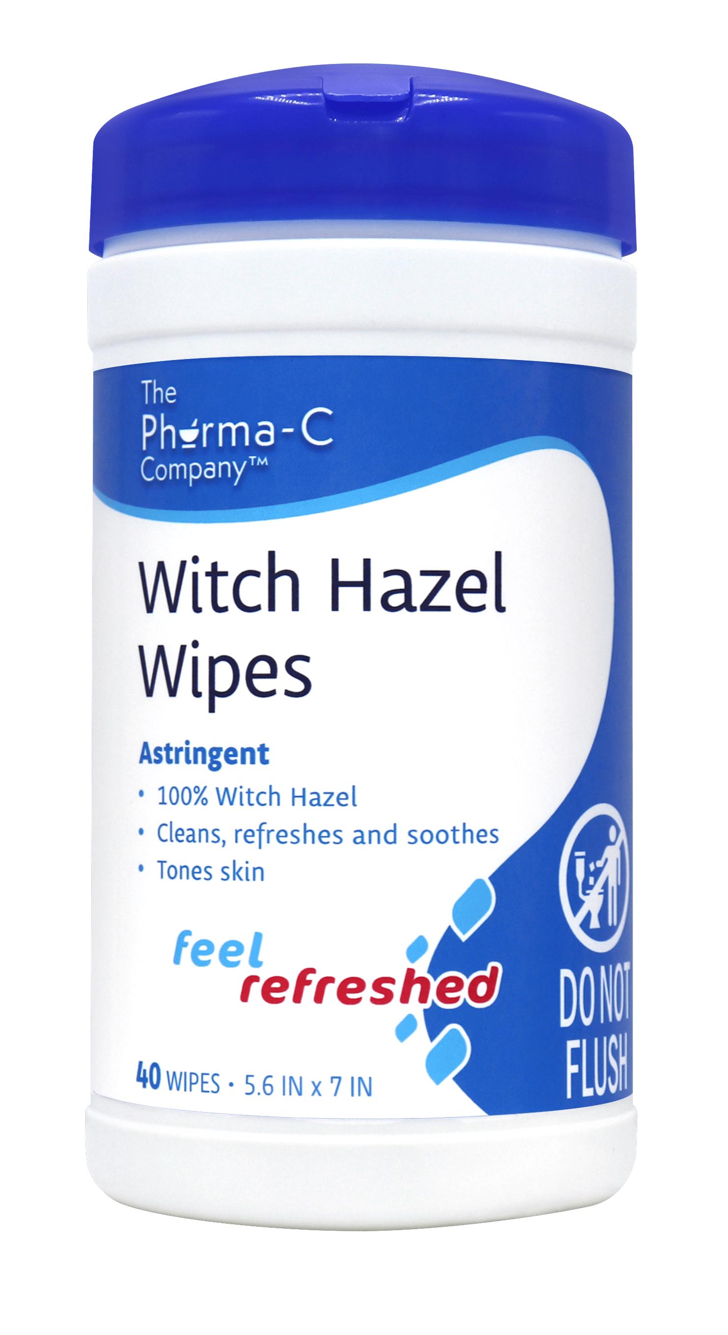 Brumel 100% Witch Hazel Cleansing Cloths, 40 Pre-Moistened Astringent ...