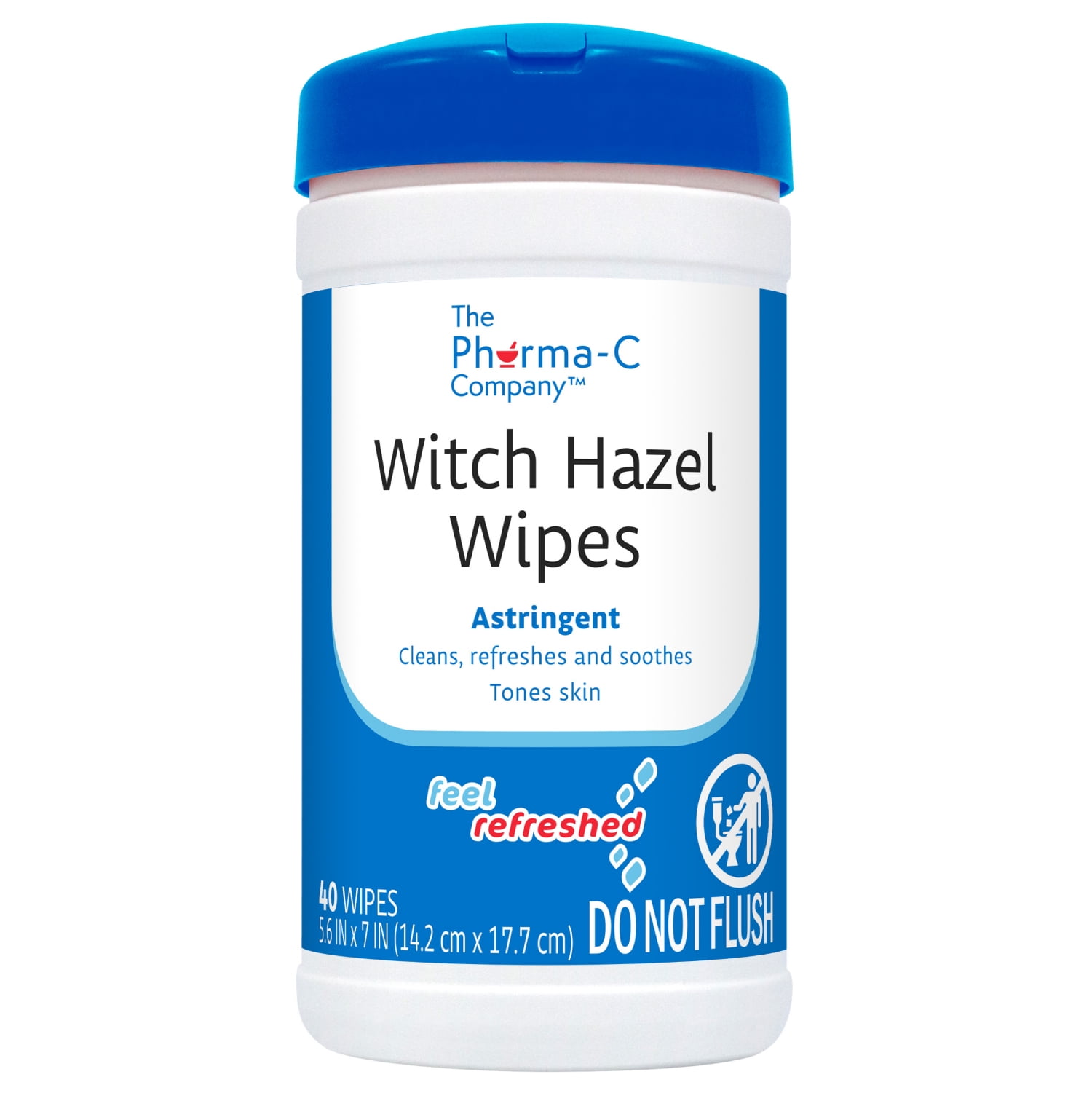 Brumel 100% Witch Hazel Cleansing Cloths, 40 Pre-Moistened Astringent ...