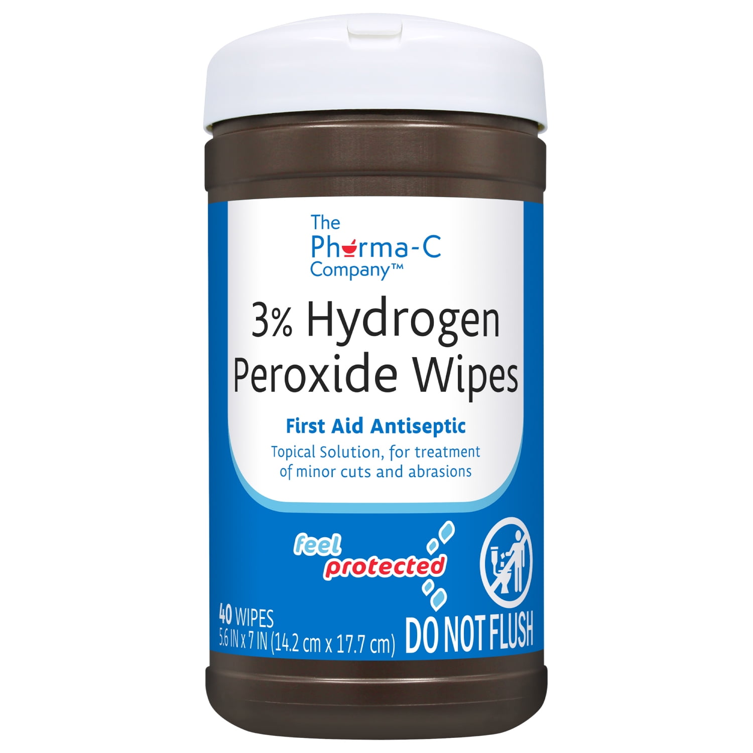 Pharma-C-Wipes 3% Hydrogen Peroxide First Aid Antiseptic Wipes, 240 ...