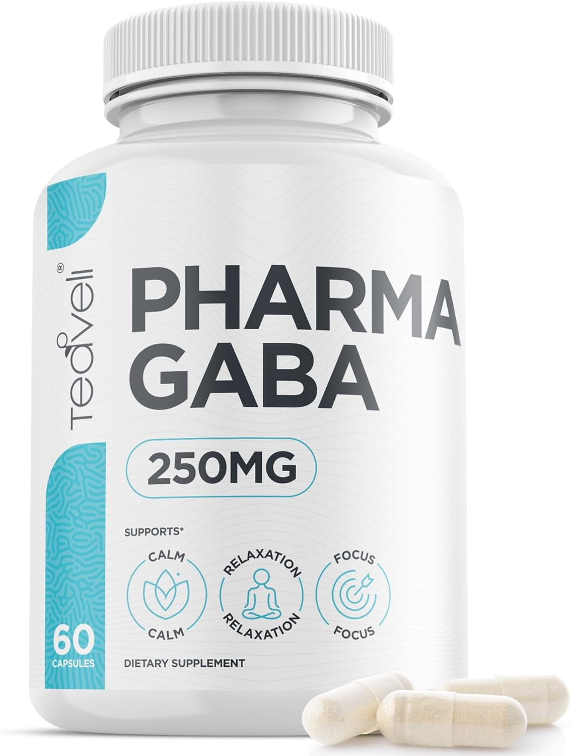 Teaveli Pharma GABA 250 mg Supplement Supports Relaxation, Sleep, Focus ...