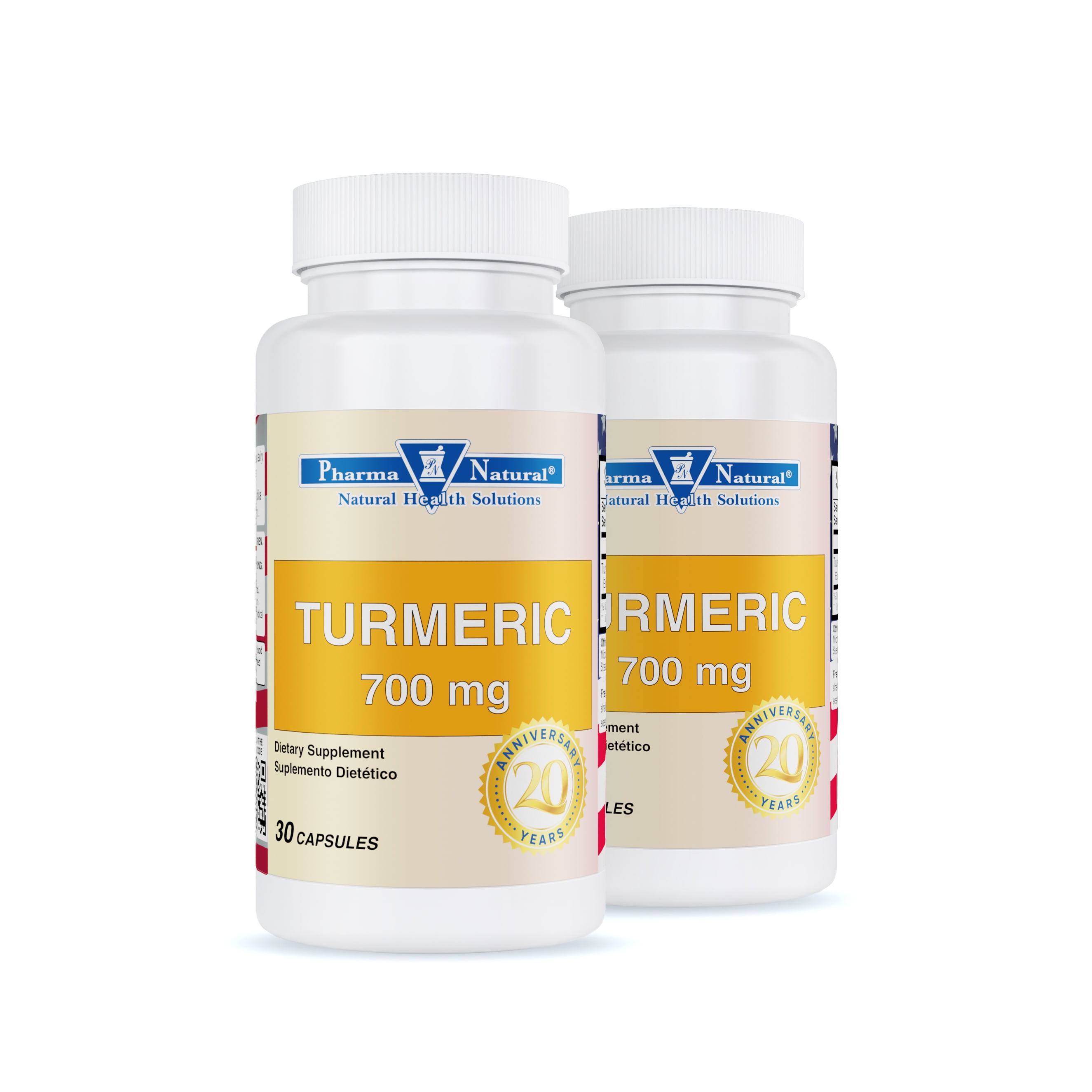 Pharma Natural Turmeric Caplets Dietary Supplement, 700mg, 2 Pack, 30 ...