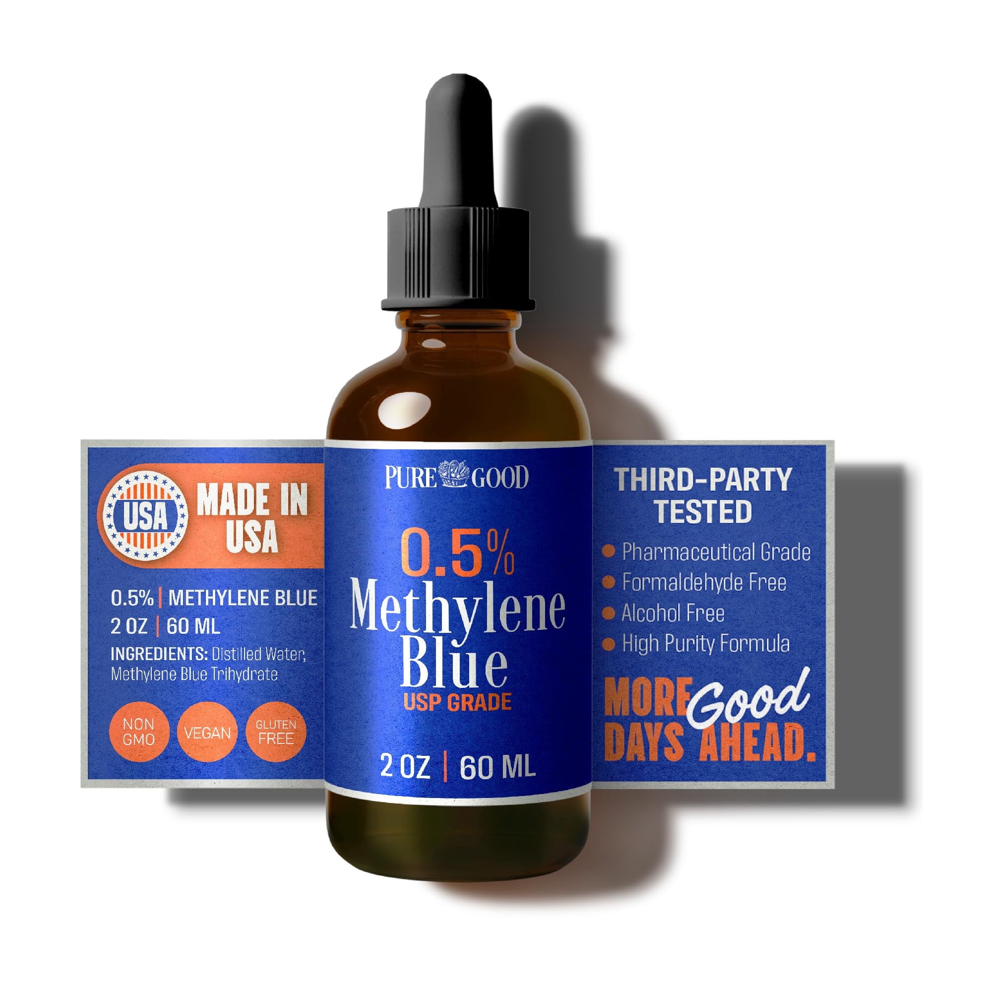 Pharmaceutical Grade Methylene Blue 0.5% (60 mL), Third-Party Tested ...