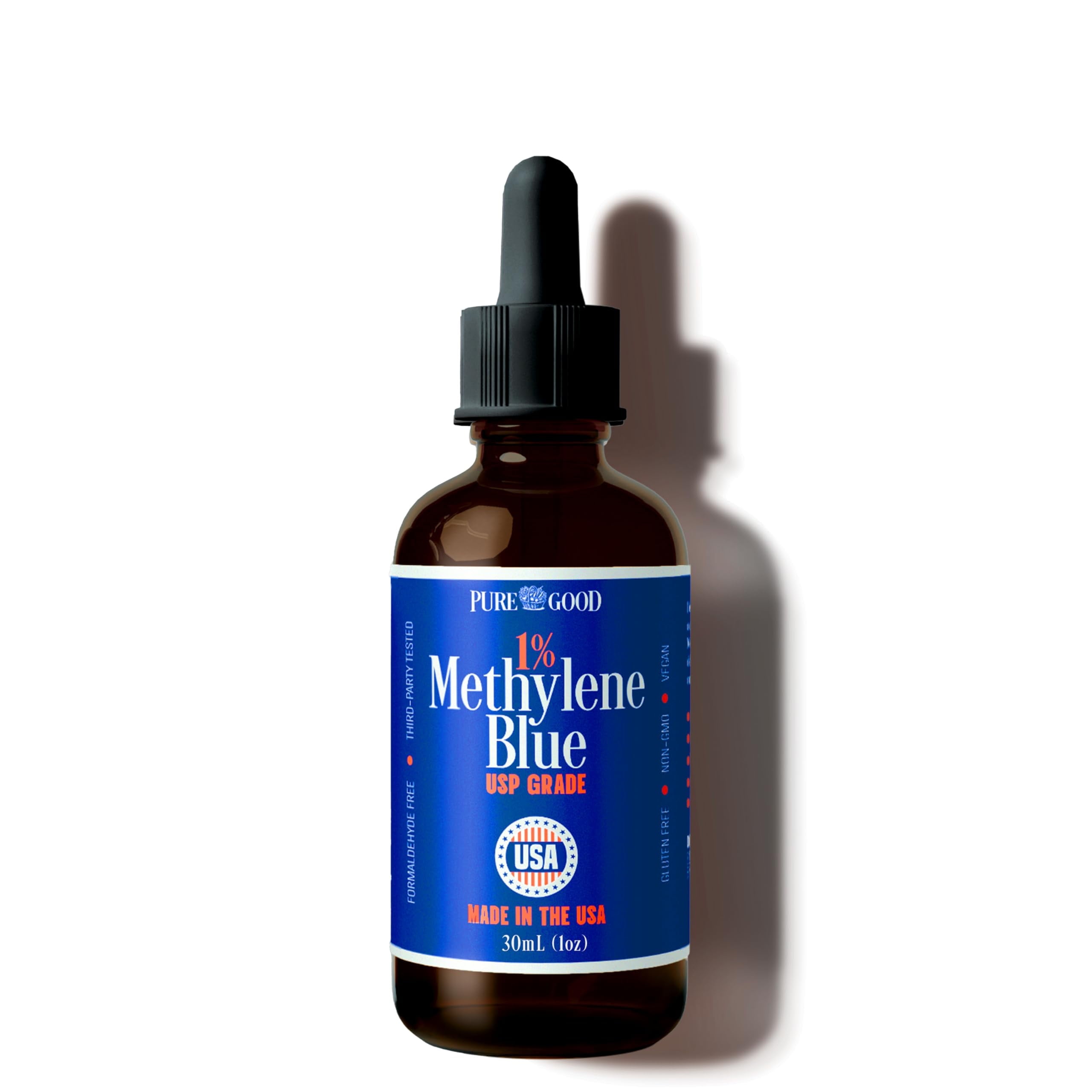 PureGood, Pharmaceutical Grade Methylene Blue 1%, 1 oz, USP Grade ...