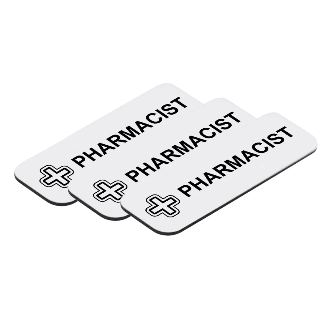 Pharmacist 1 x 3" Name Tag/Badge, White, (3 Pack) - Walmart.com