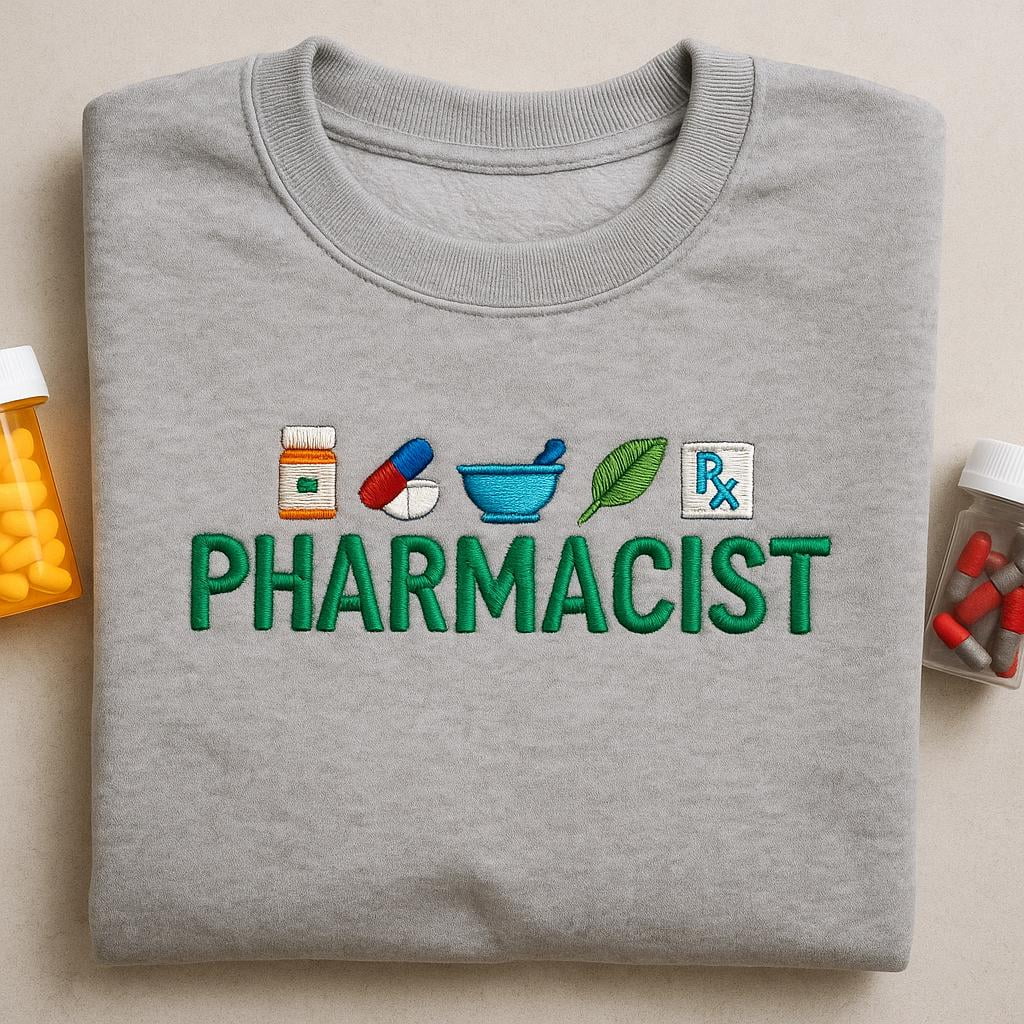 Pharmacist Embroidered Sweatshirt, Pharmacy Tech Hoodie, Druggist Gift ...