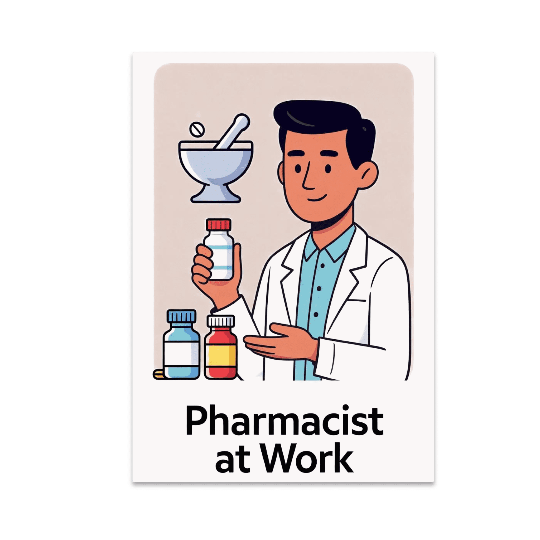Pharmacist at Work Poster - Pharmacy Decor for Clinics and Study Spaces ...