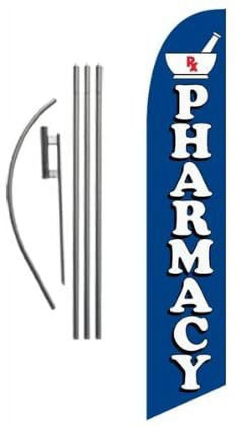 Pharmacy Advertising Feather Banner Swooper Flag Sign with 15 Foot Flag ...