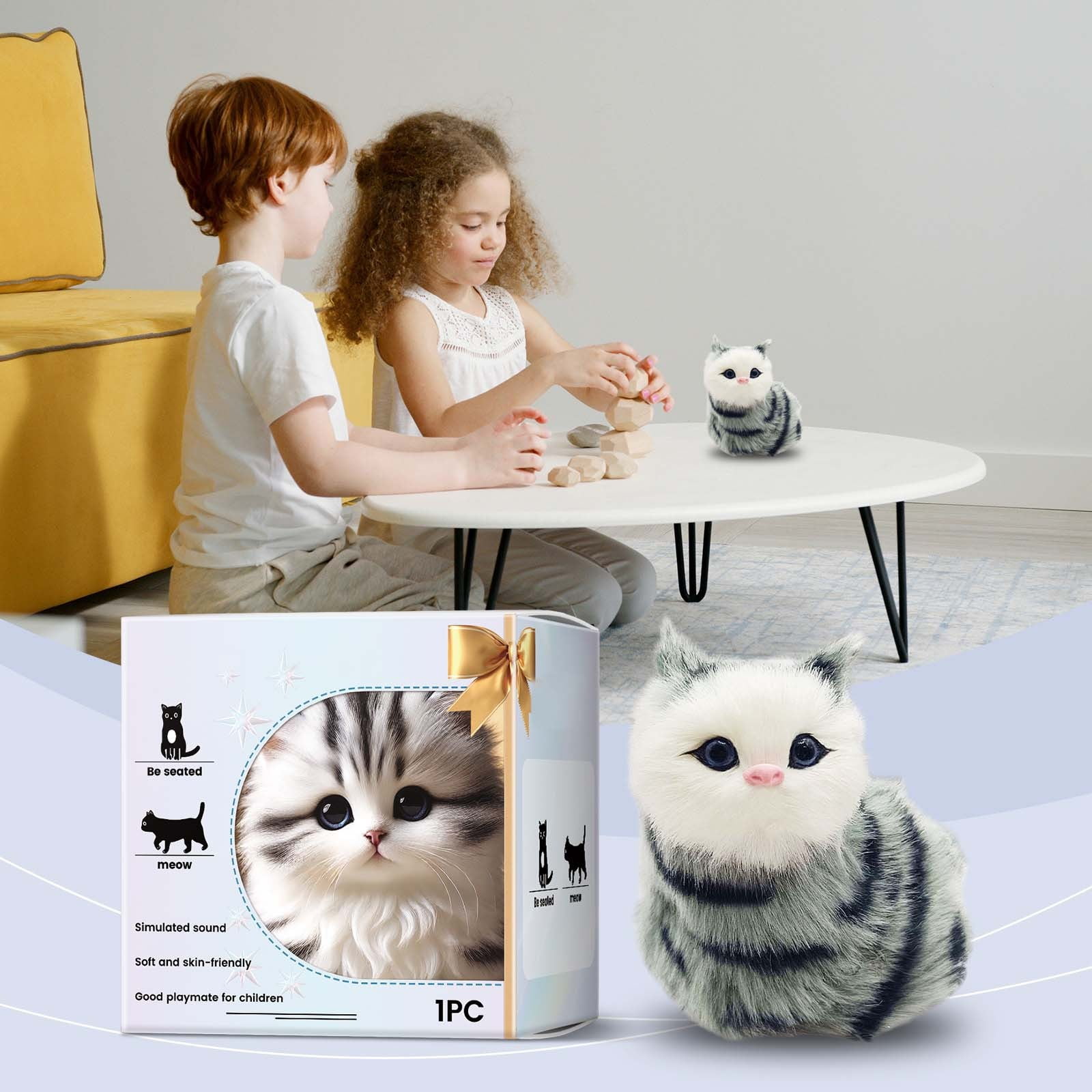 Pharmacy Delivery,Fluffy Kitty,Interactive Toy Cats for Children-Voice ...