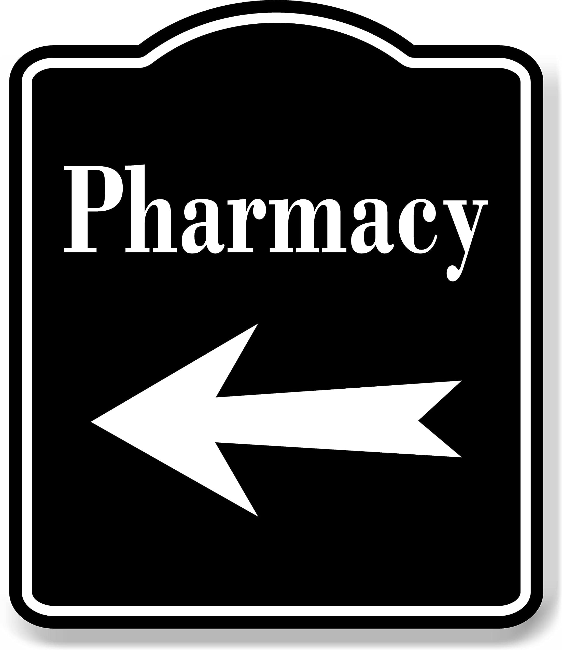Pharmacy Left Arrow BLACK Aluminum Composite Sign - Walmart.com
