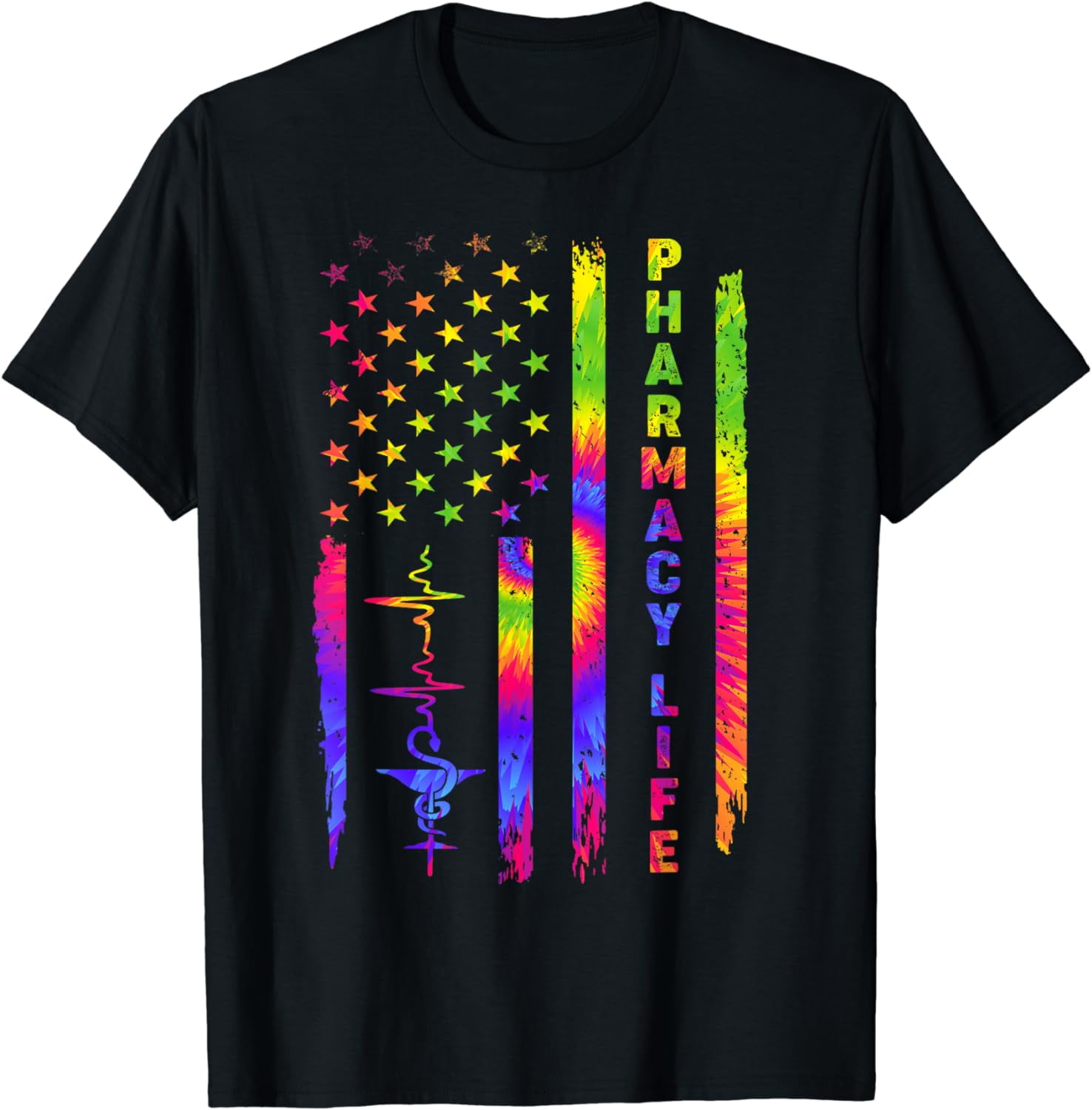 Pharmacy Life Pharmacist American US FLag Tie Dye T-Shirt - Walmart.com