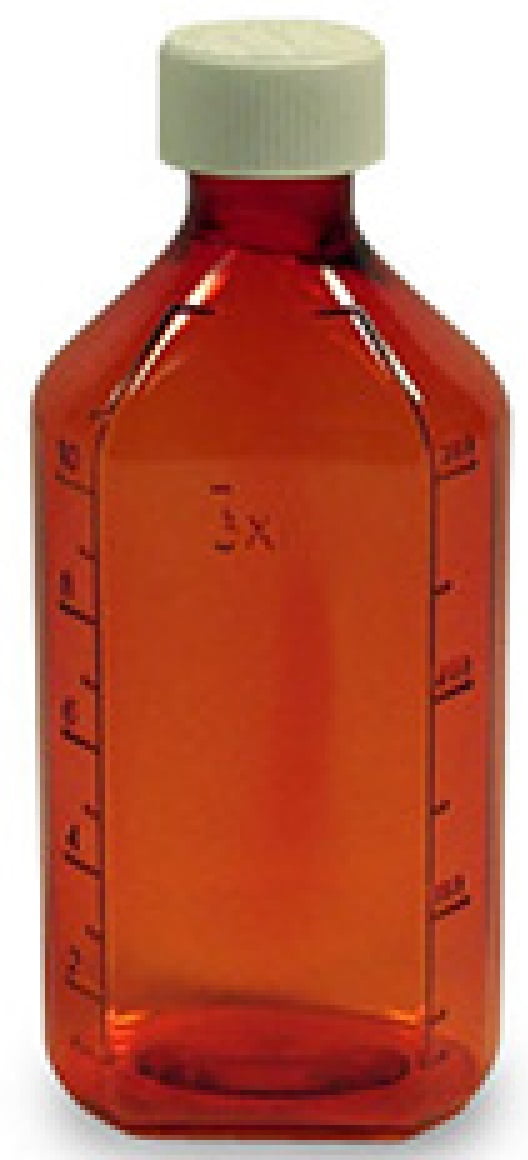 Pharmacy Oval Bottle Amber 12 oz with CR Caps Included (QTY. 50 ...