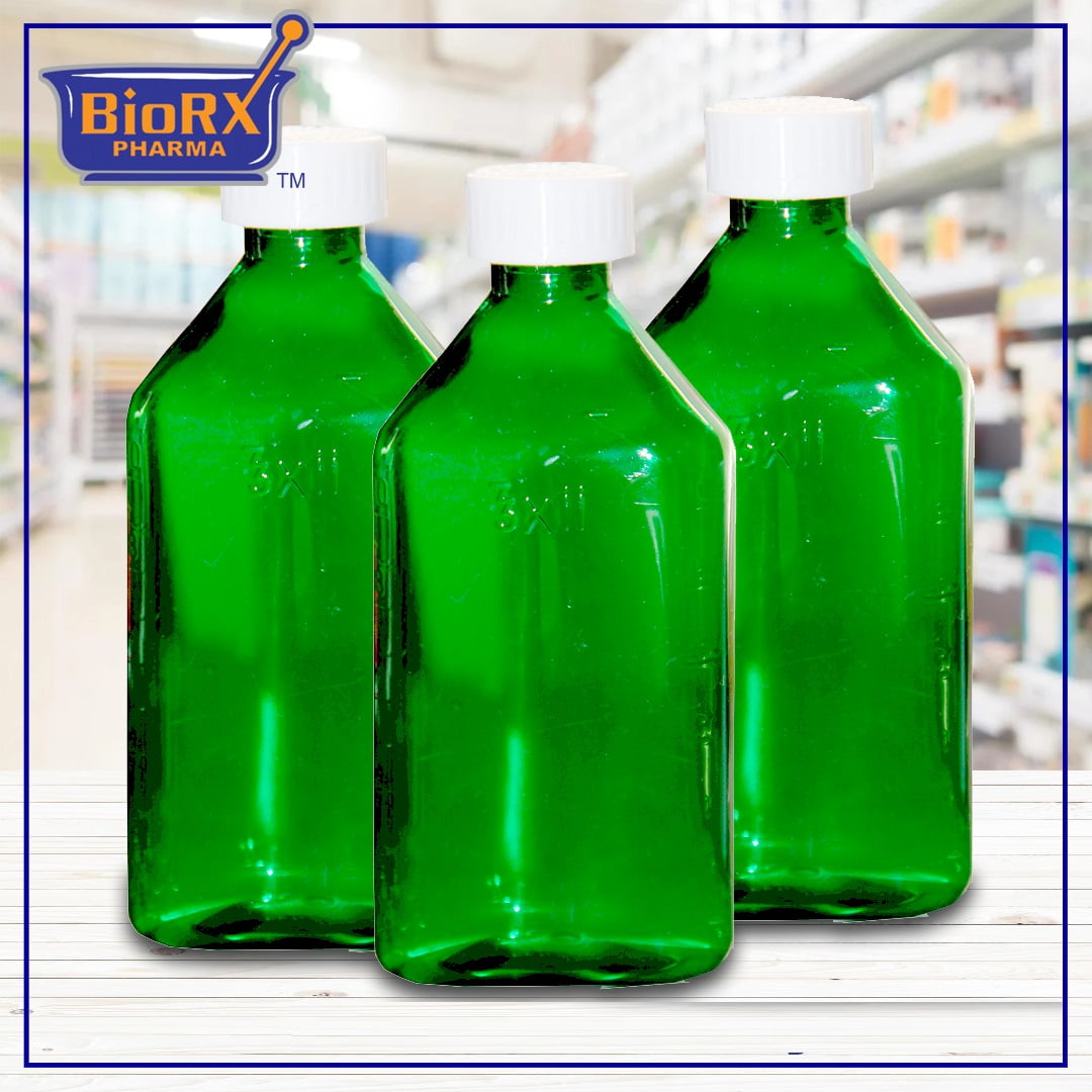Pharmacy Oval Bottle Green 6 oz with CR Caps Included (QTY. 50 ...