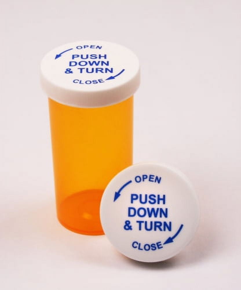 Pharmacy Prescription Vials, Amber Child Resistant Medicine Bottle, 20 ...