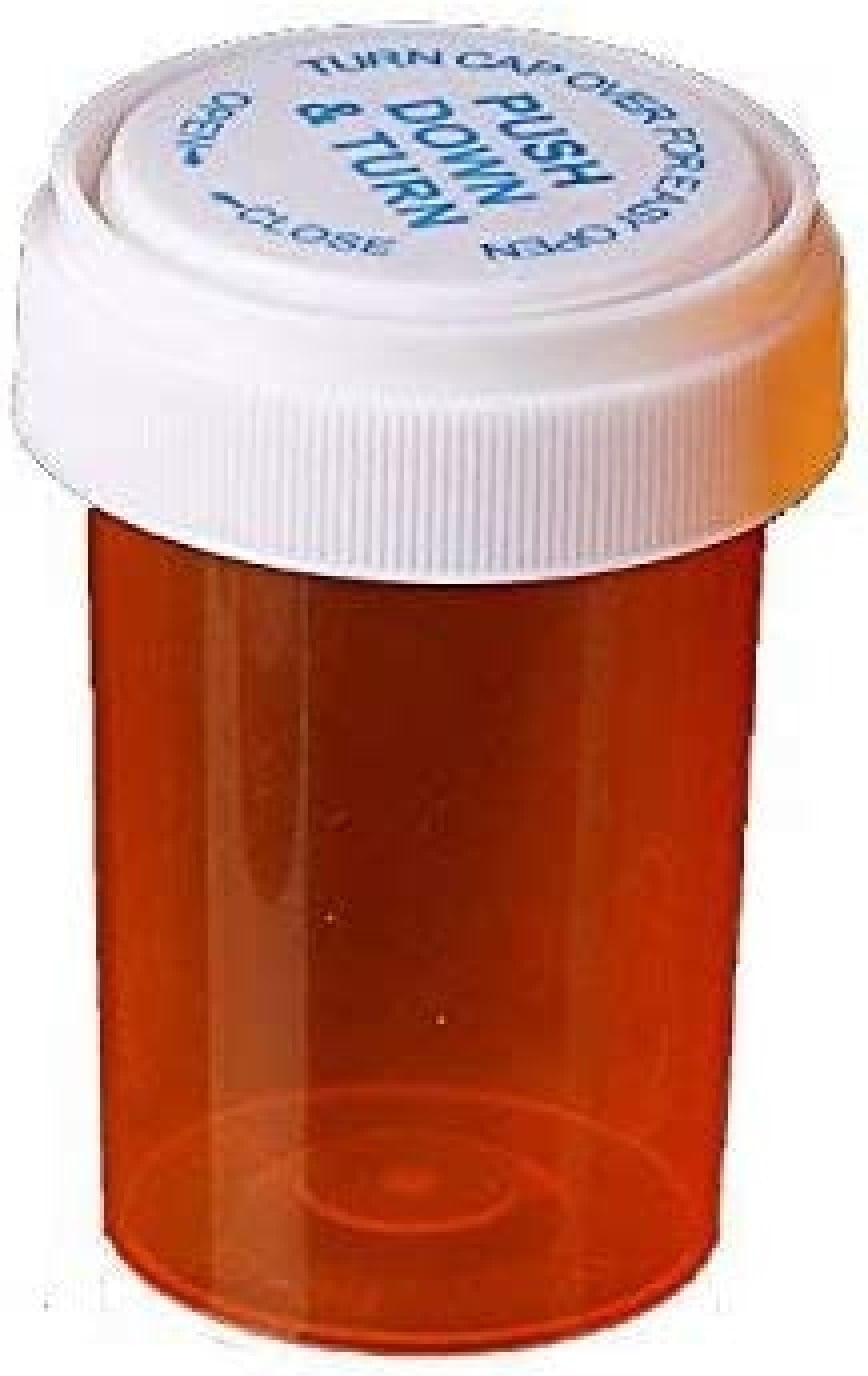 Pharmacy Prescription Vials, Amber Child Resistant Medicine Bottle, 20 ...