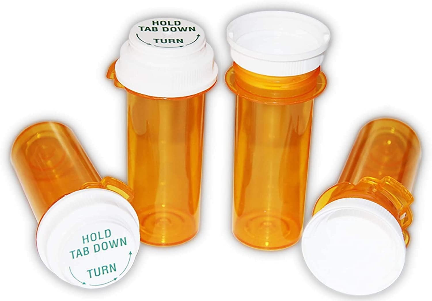 Pharmacy Prescription Vials Touch Down Amber 16 Dram Dual Purpose, Caps ...