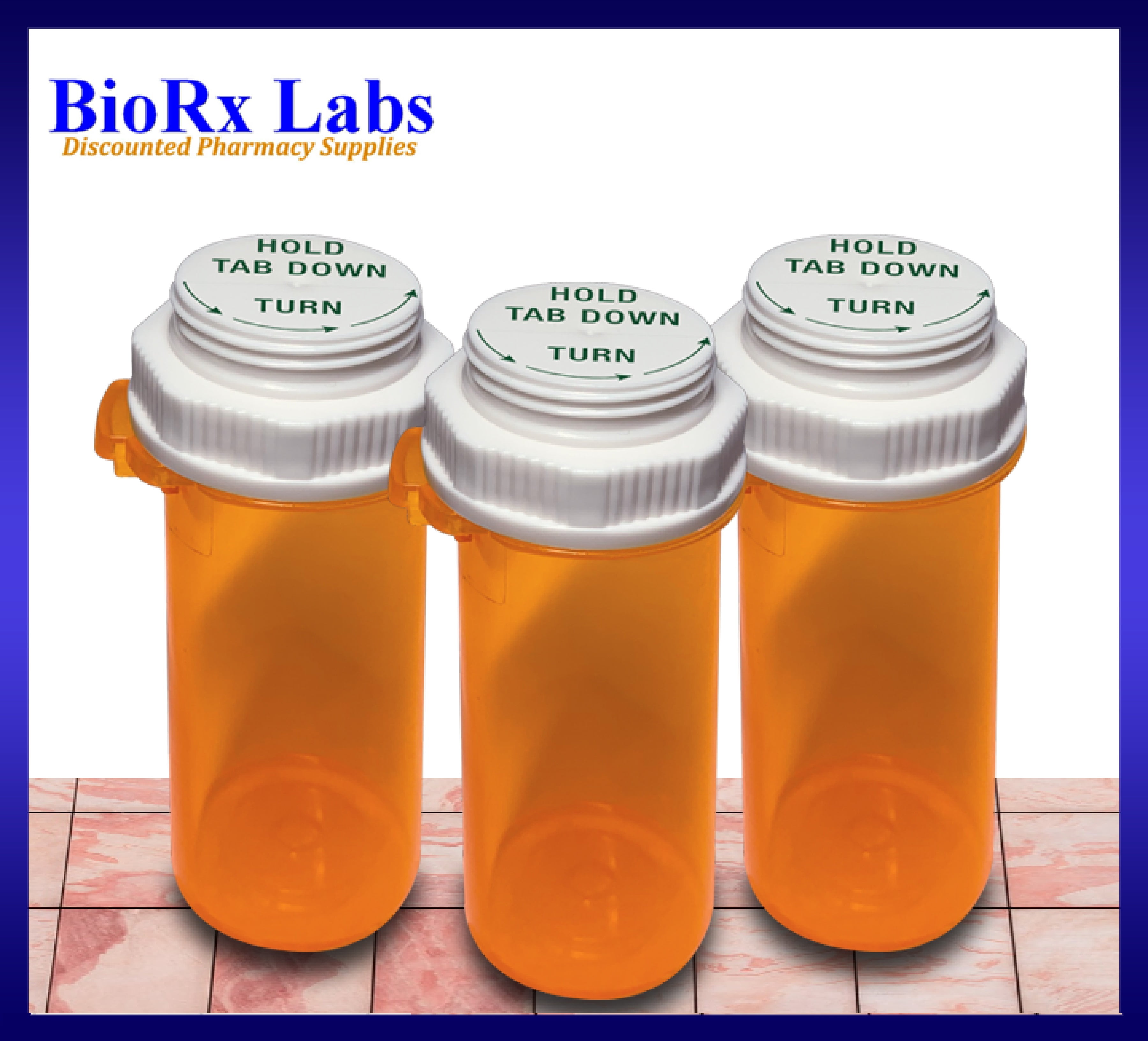Pharmacy Prescription Vials Touch Down Amber 60 Dram Dual Purpose, Caps ...