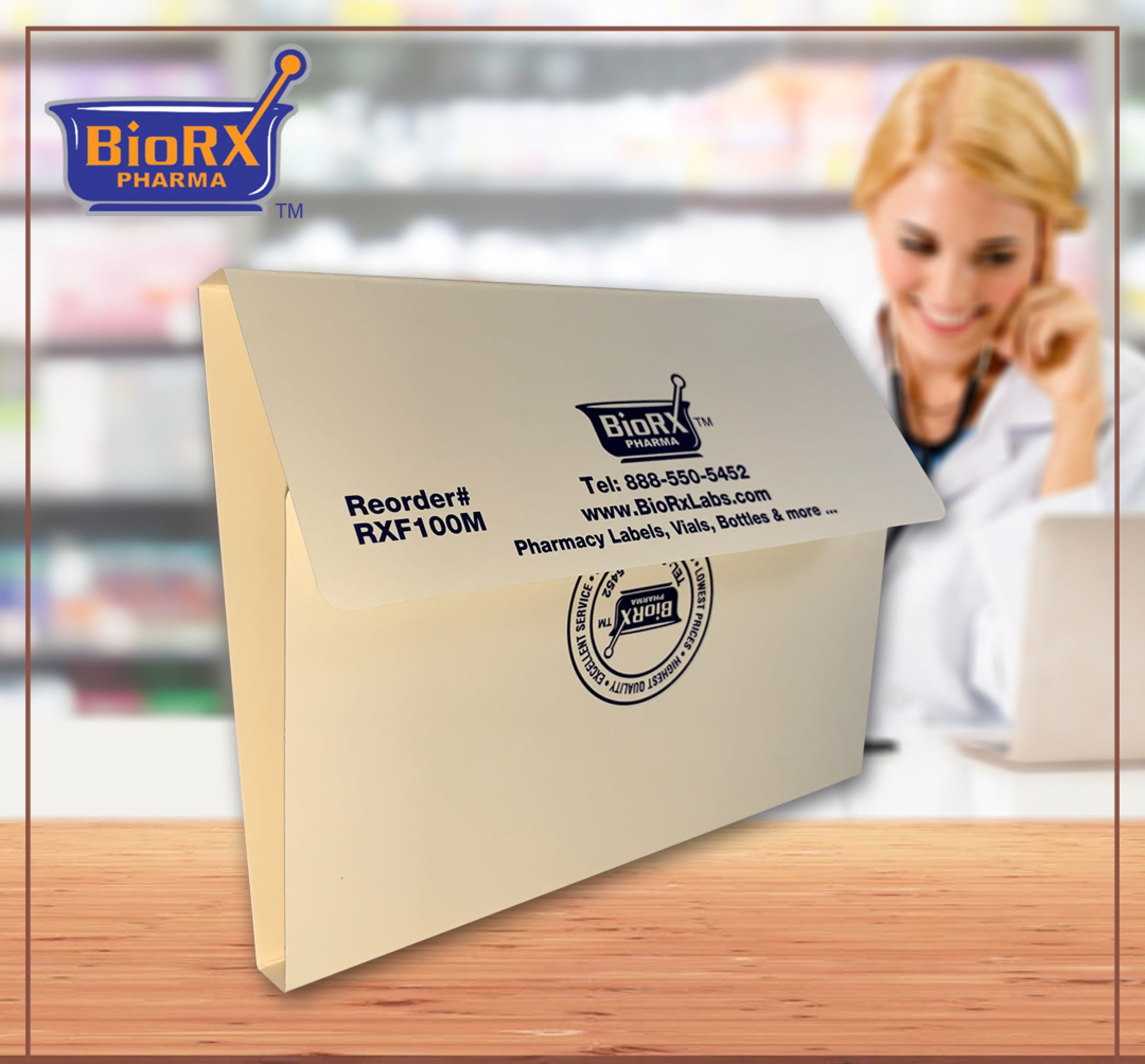 Pharmacy Rx Folder with 1-inch Spine - Color: Manila (PACK OF 100 ...