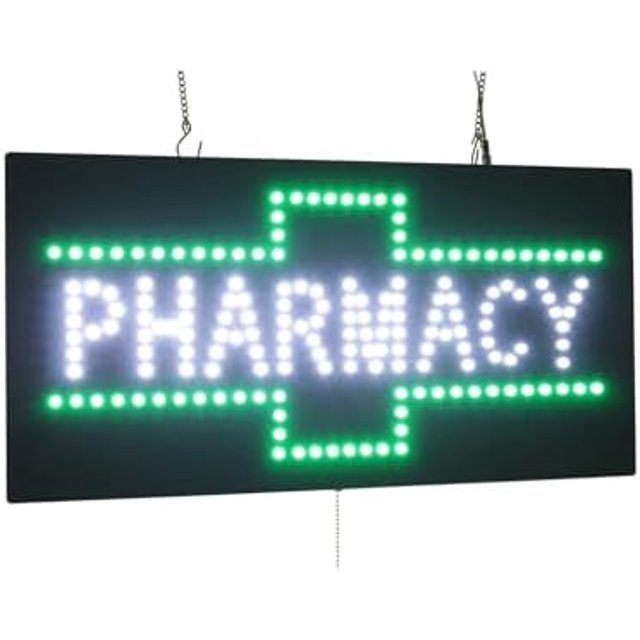 Pharmacy Sign, 24"x12", 60x30cm, , LED, Neon, Florescent, Signage ...