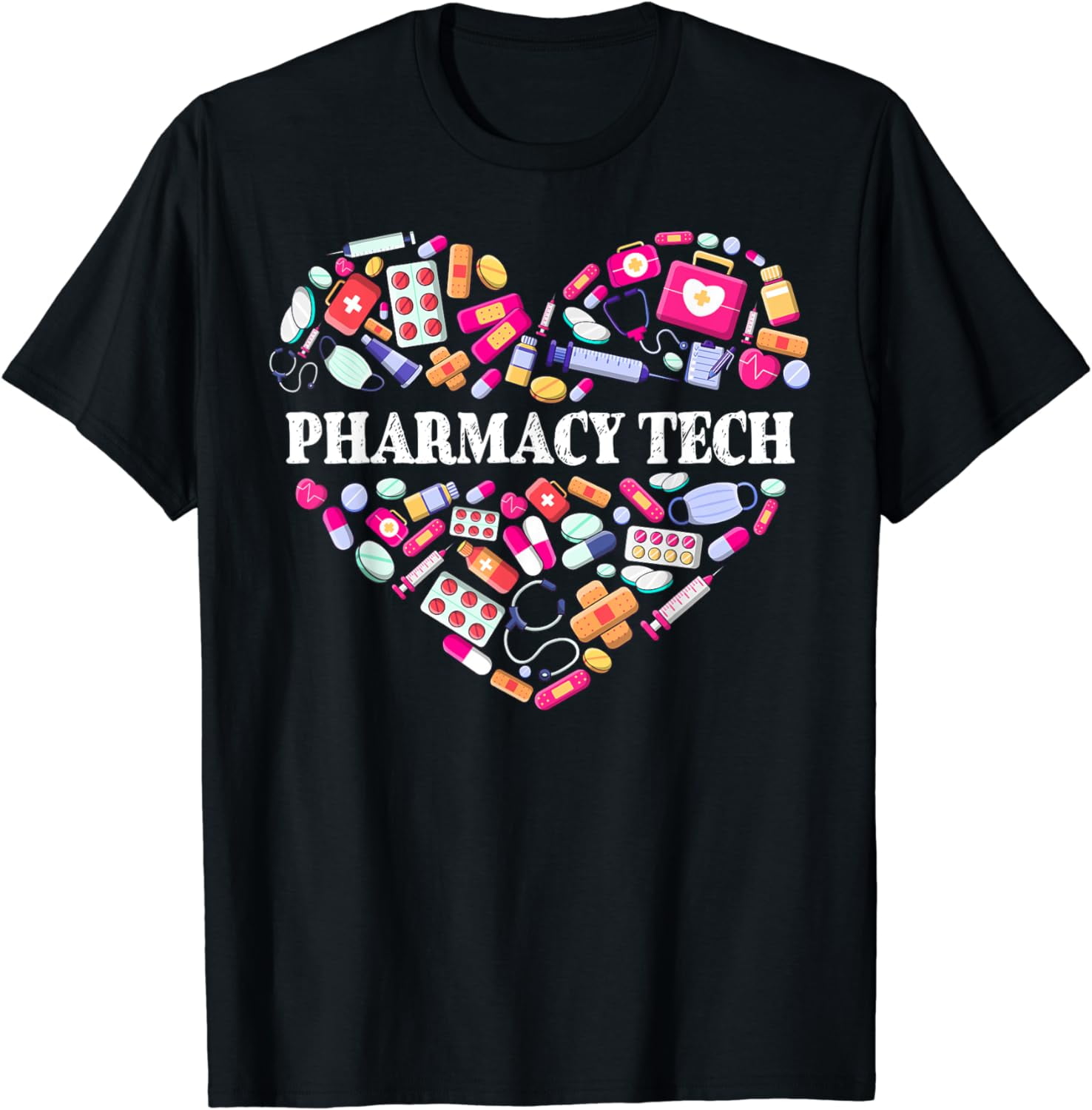 Pharmacy Technician Heart Certified Pharm Tech Pharmacist T-Shirt ...