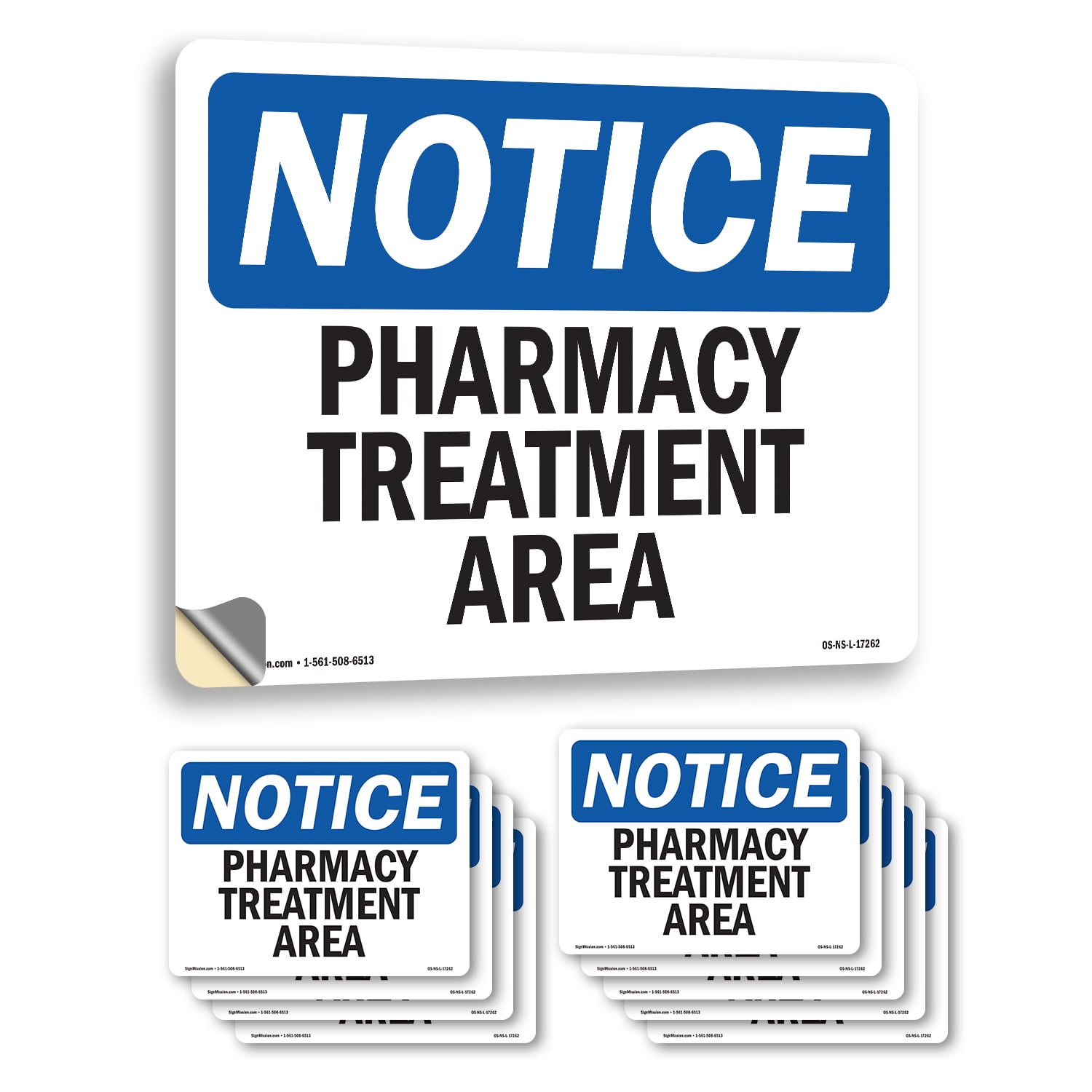 Pharmacy Treatment Area OSHA Notice Vinyl Decal Label 24 Inch x 18 Inch ...