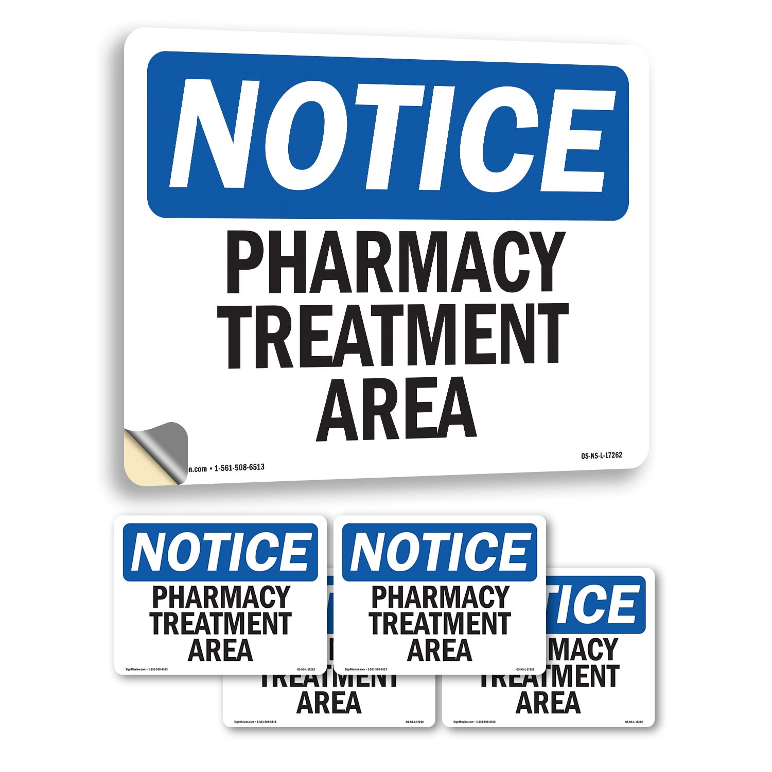 Pharmacy Treatment Area OSHA Notice Vinyl Decal Label 24 Inch x 18 Inch ...