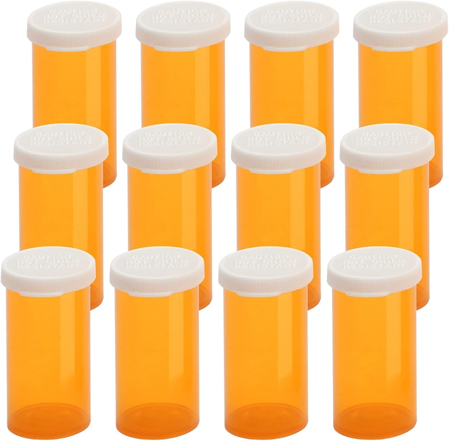 Pharmacy Vials 13 Dram AMBER (PACK OF 12) Snap Cap, Caps Included by ...