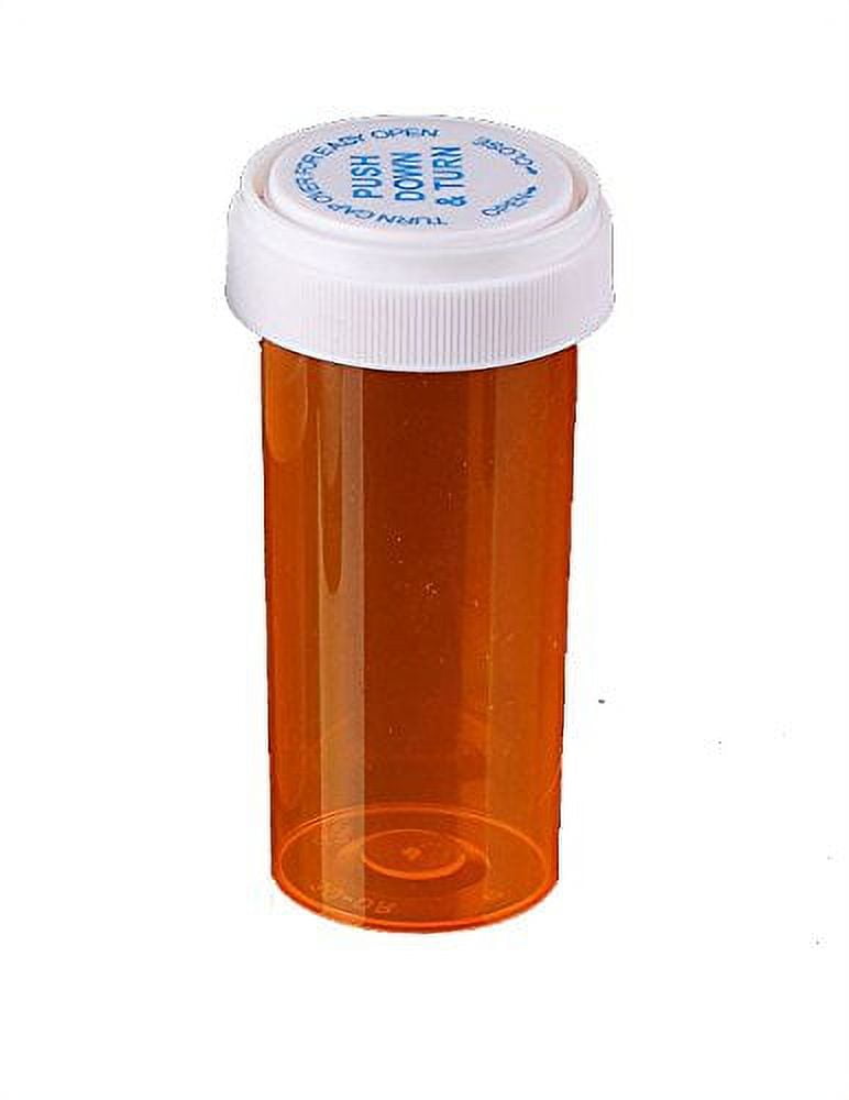 Pharmacy Vials - 40 Dram - Amber (Pack of 16) - Reversible Medicine ...