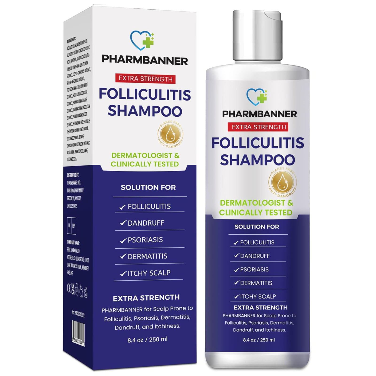 Pharmbanner Medicated Anti-Fungal Shampoo For Folliculitis - 250Ml Itch ...