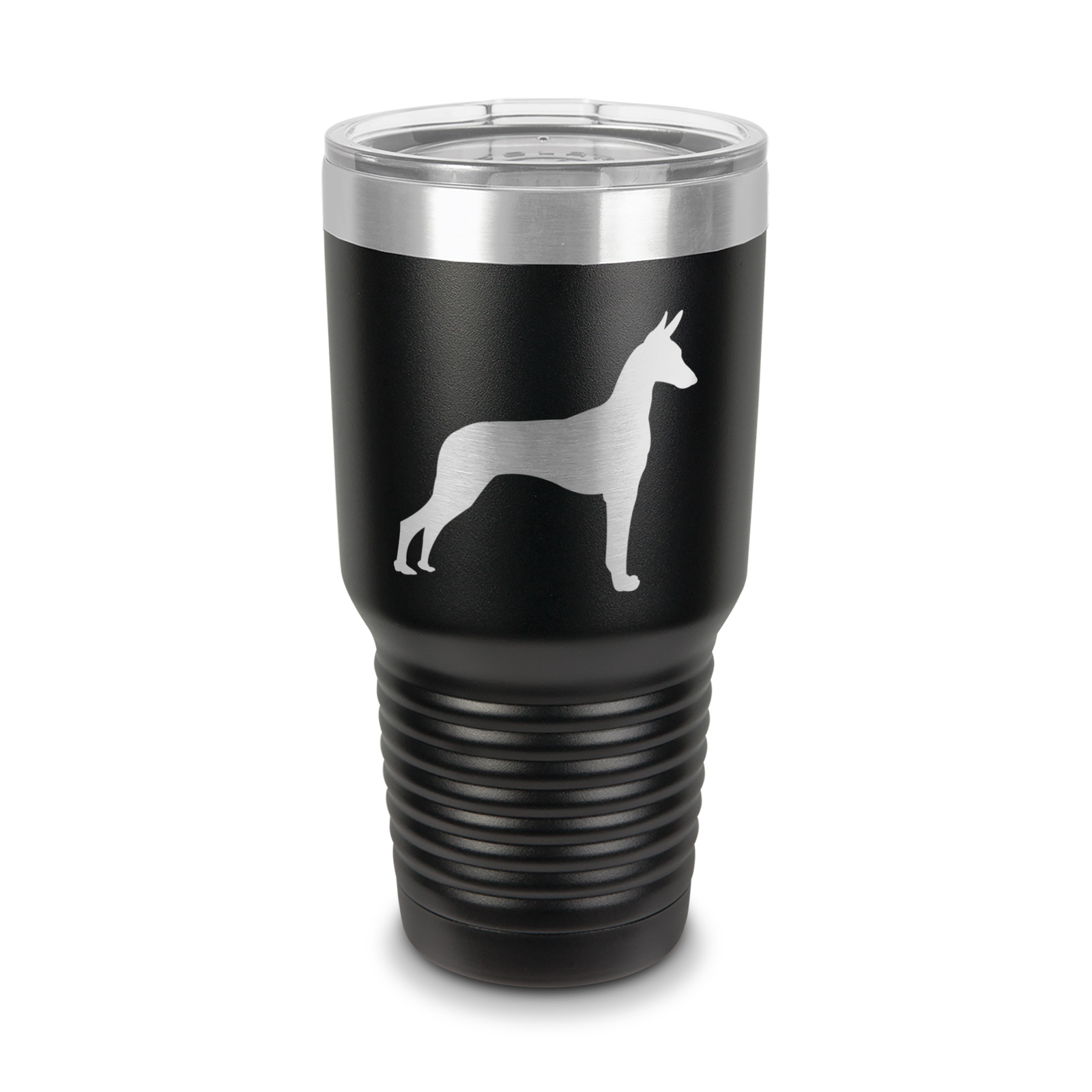 Pharoh Hound Tumbler 30 oz - Laser Engraved w/ Clear Lid - Stainless ...