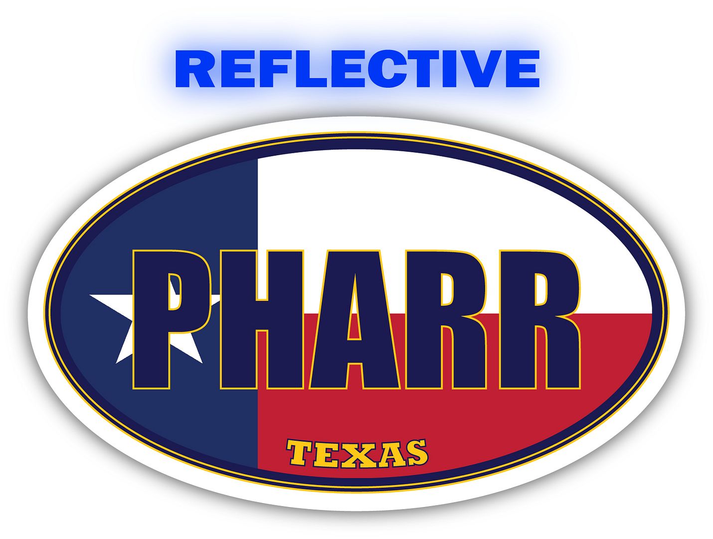 Pharr City Texas State Flag | TX Flag Hidalgo County Oval State Colors ...