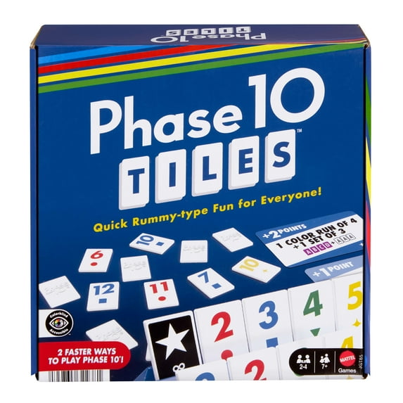 Phase 10 Tiles Game, Family Tile-Based Game with Rummy-Type Play for 2 ...