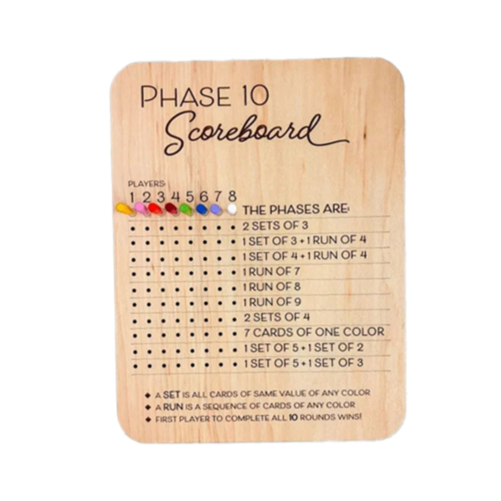 Phase 10 Score Board 2025 New Wooden Phase Ten Scorecard And Round ...