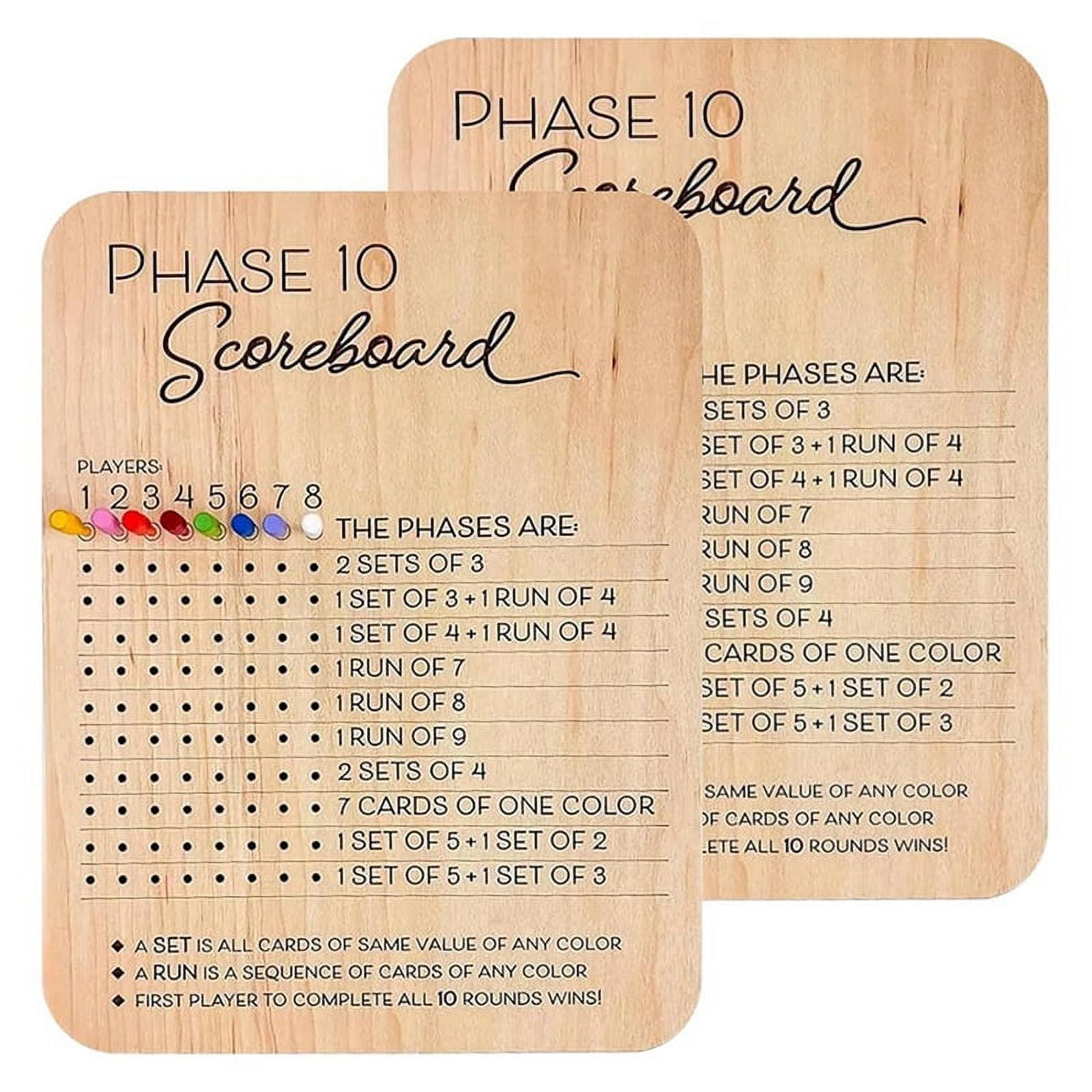 Phase 10 Score Board Phase Ten Scorecard and Round Tracker Phase 10 ...
