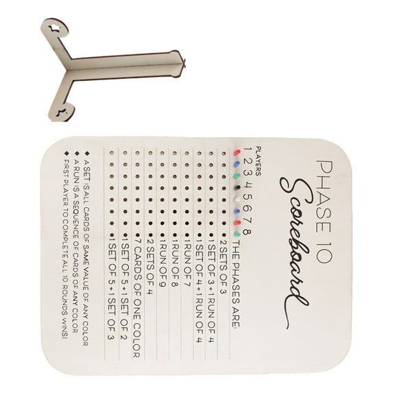 Phase 10 Scoreboard Cards Game Night Table Score Board Light Weight ...